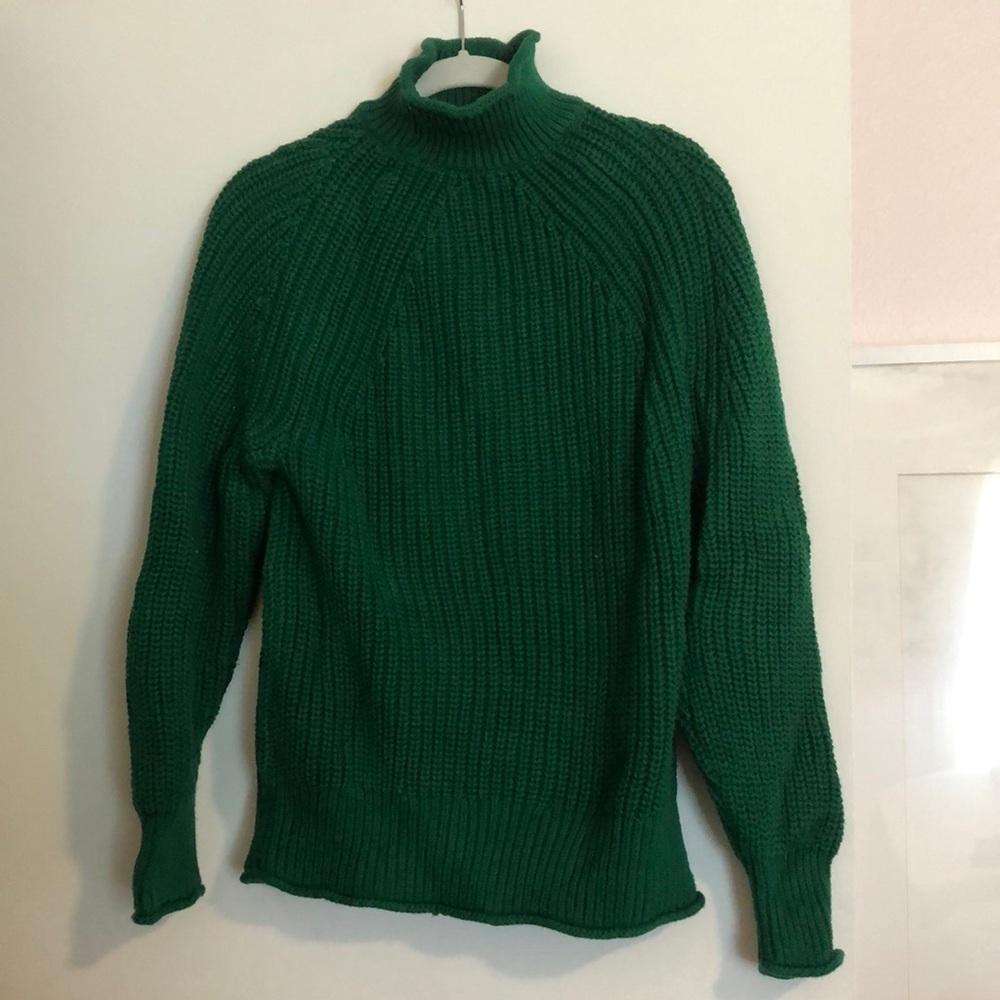 J. Crew Emerald Green Chunky Turtleneck Sweater - Gem